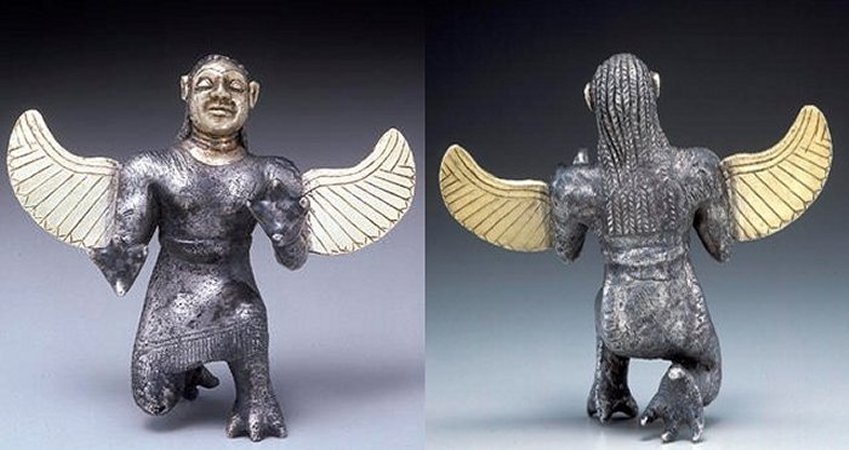 Unusual Ancient Winged Half-Human And Half-Animal Divine Creature With ...