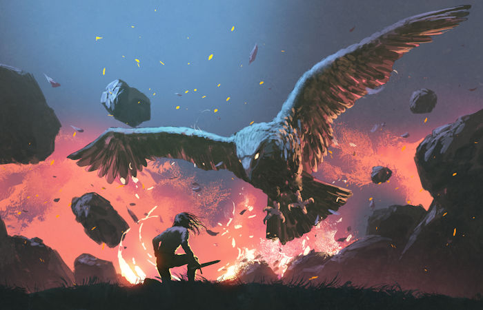 Gigantic Bird Ziz Is One Of Participants At Messianic Banquet At The ...