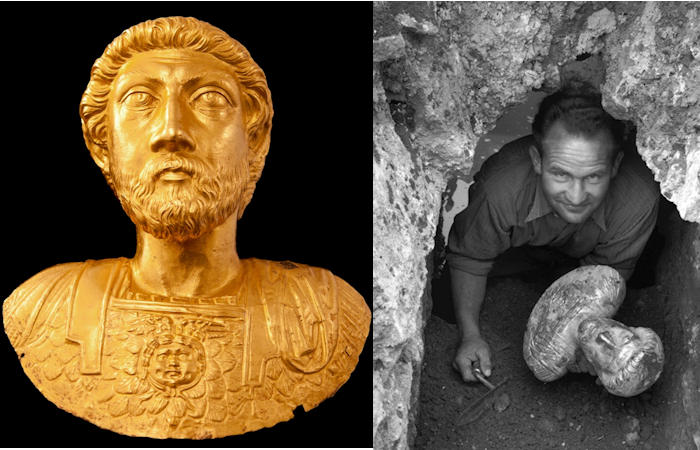 Extremely Rare Life-Size Gold Bust Of Emperor Marcus Aurelius On ...
